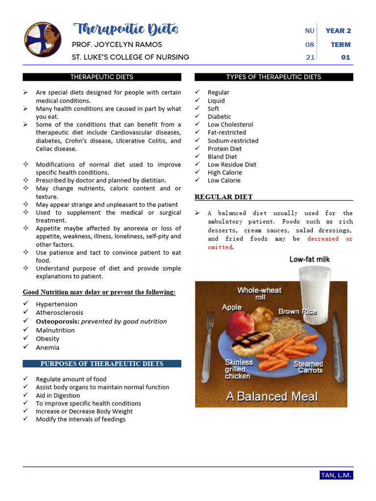 Therapeutic Diets | PDF | Foods | Dieting