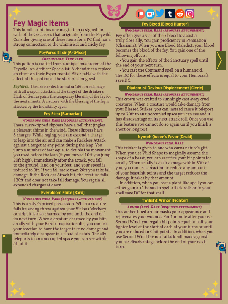 (RM) Fey Items | PDF | Dungeons & Dragons