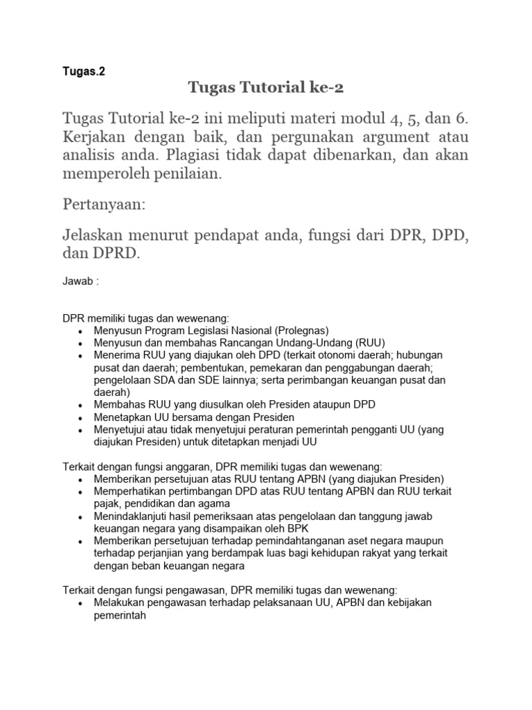 Tugas 2 Legislatif Indonesia | PDF