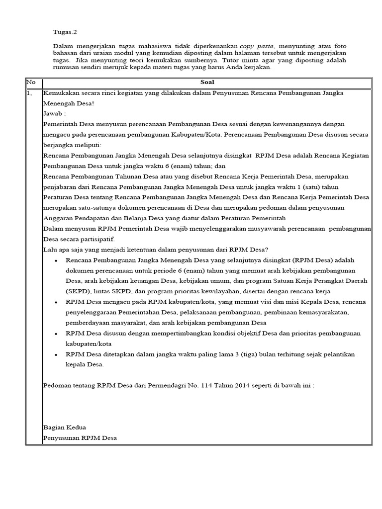 Tugas 2 Sistem Pemerintahan Desa | PDF