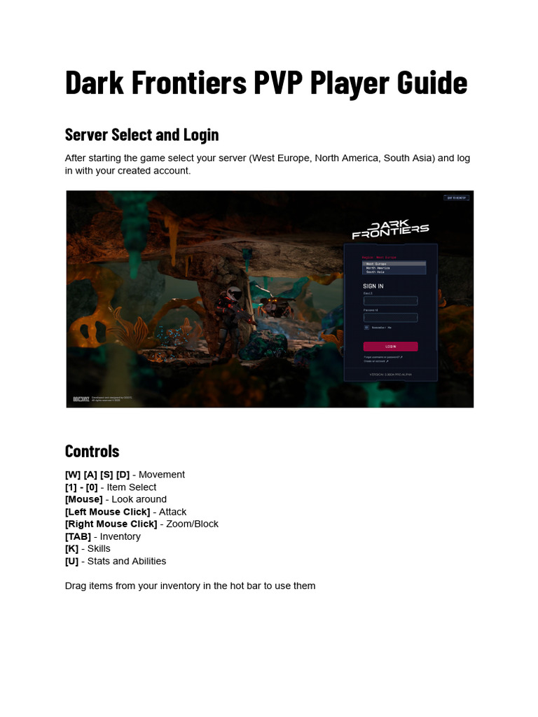 Dark Frontiers PVP Player Guide | PDF