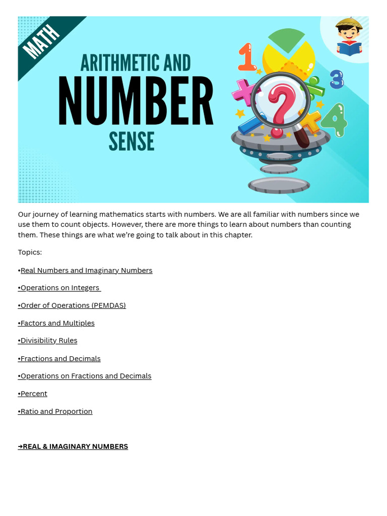 Our Journey of Learning Mathematics Starts With Numbers. We Are All ...