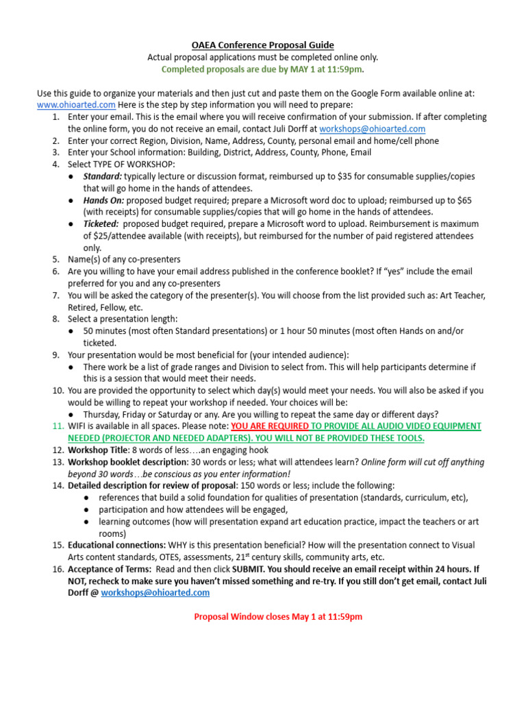 Oaea Conference Proposal Guide 2024 | PDF | Learning | Human Communication