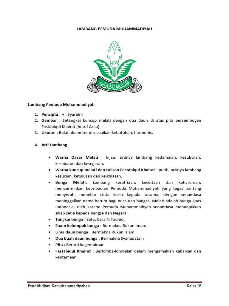 MAKNA LAMBANG PEMUDA MUHAMMADIYAH | PDF