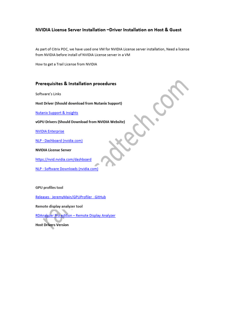 NVIDIA License Server Installation Driver Installation On Host Guest 1 ...