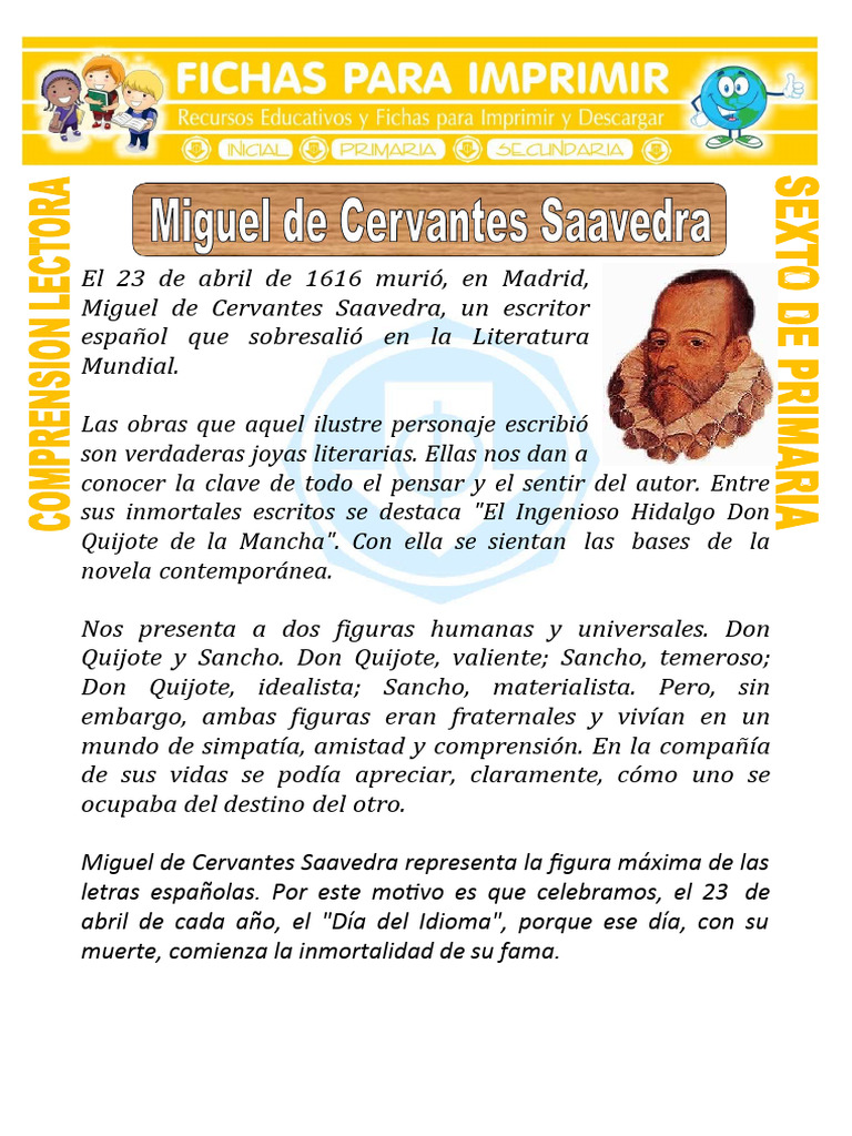 524550090-Miguel-de-Cervantes-Saavedra-Para-Sexto-de-Primaria | PDF ...