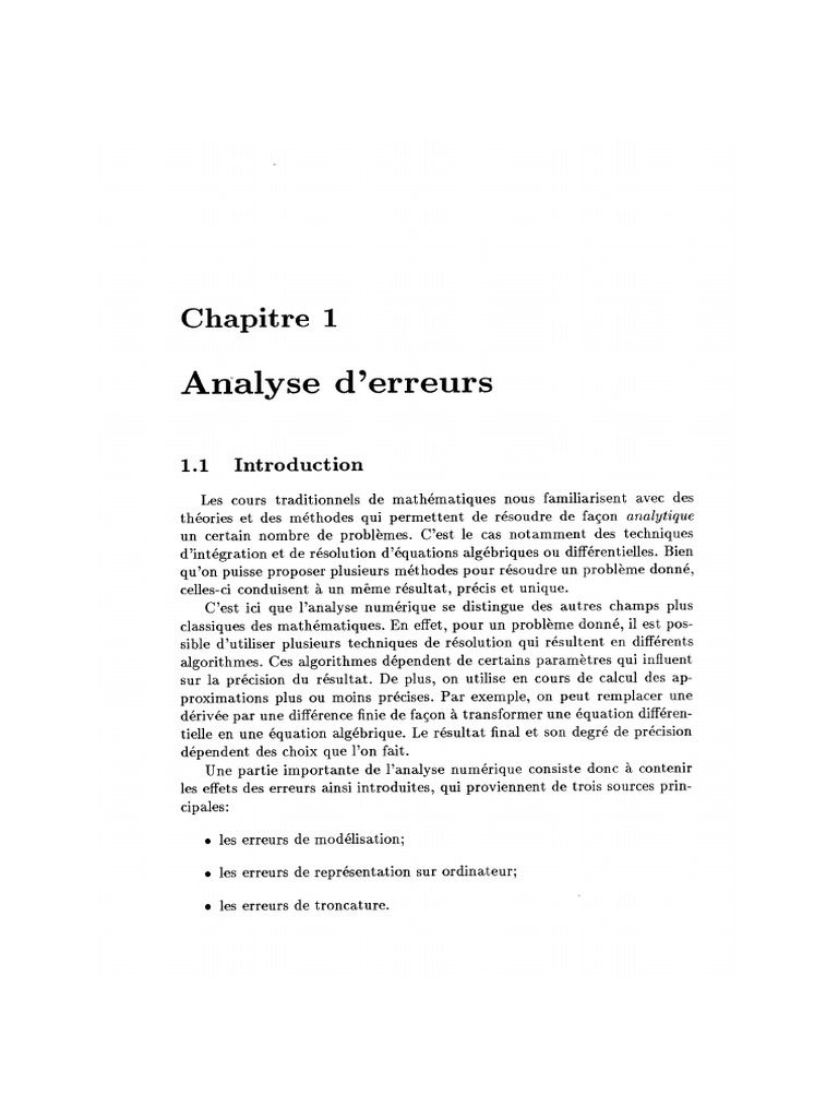 Chap1_Analyse d'erreurs | PDF