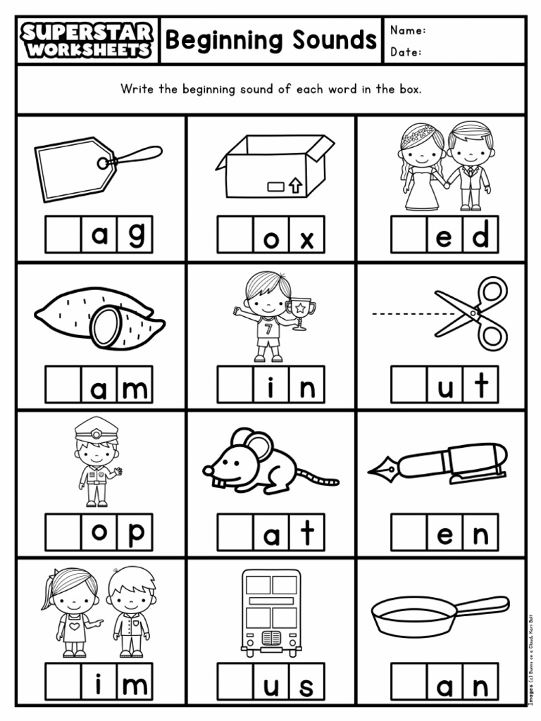 Beginning Sounds Worksheets 2 | PDF