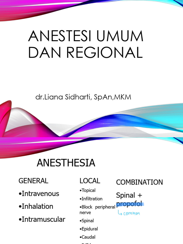 Anestesi Umum Dan Lokal - Regional Ls | PDF | Kesehatan Holistik ...