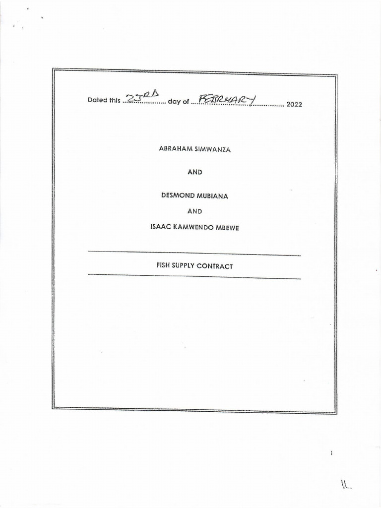 Fish Supply Contract | PDF