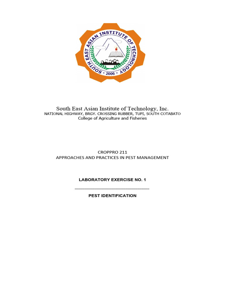 Croppro Lab 1pest Identification | PDF | Pest (Organism) | Pest Control