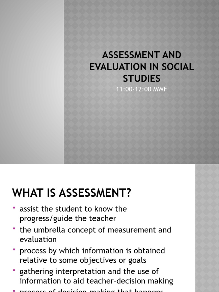 Assessment and Evaluation in Social Studies | PDF | Educational ...