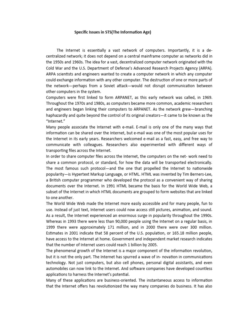 Specific Issues in STS | PDF | Internet | Cuneiform