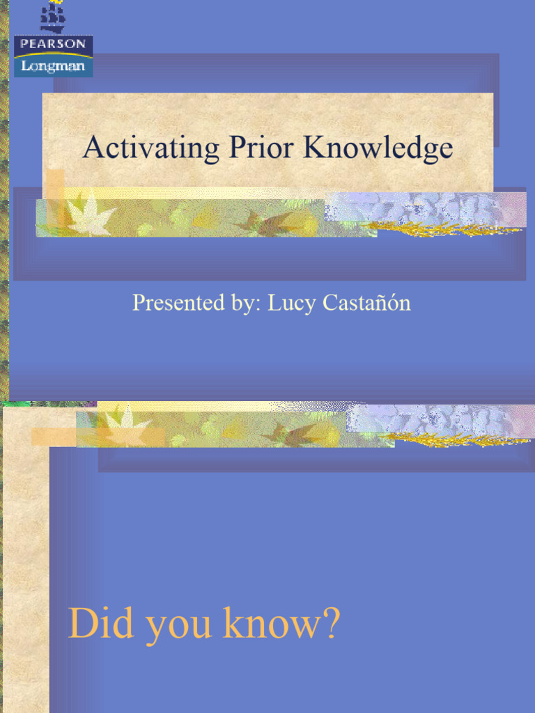 Activating Prior Knowledge Tips | PDF | Thought | Concept