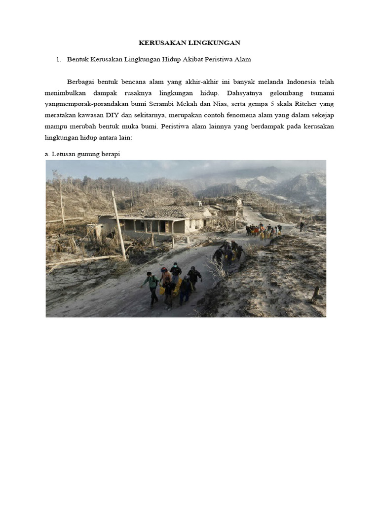 Kerusakan Lingkungan Akibat Bencana Alam | PDF