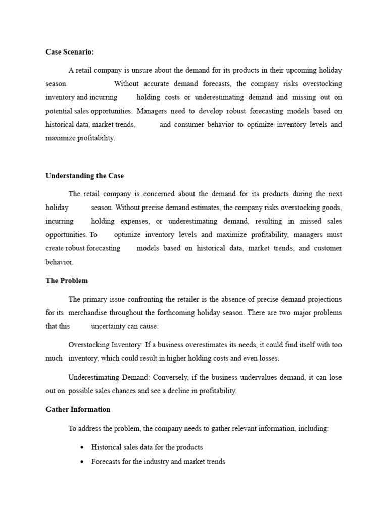 Econ Case Study | PDF | Consumer Behaviour | Forecasting