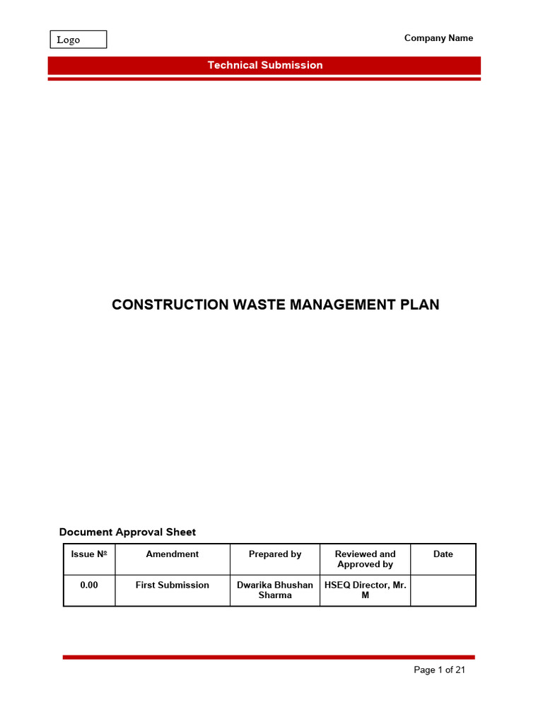 Construction Waste Management Plan | PDF | Waste | Recycling