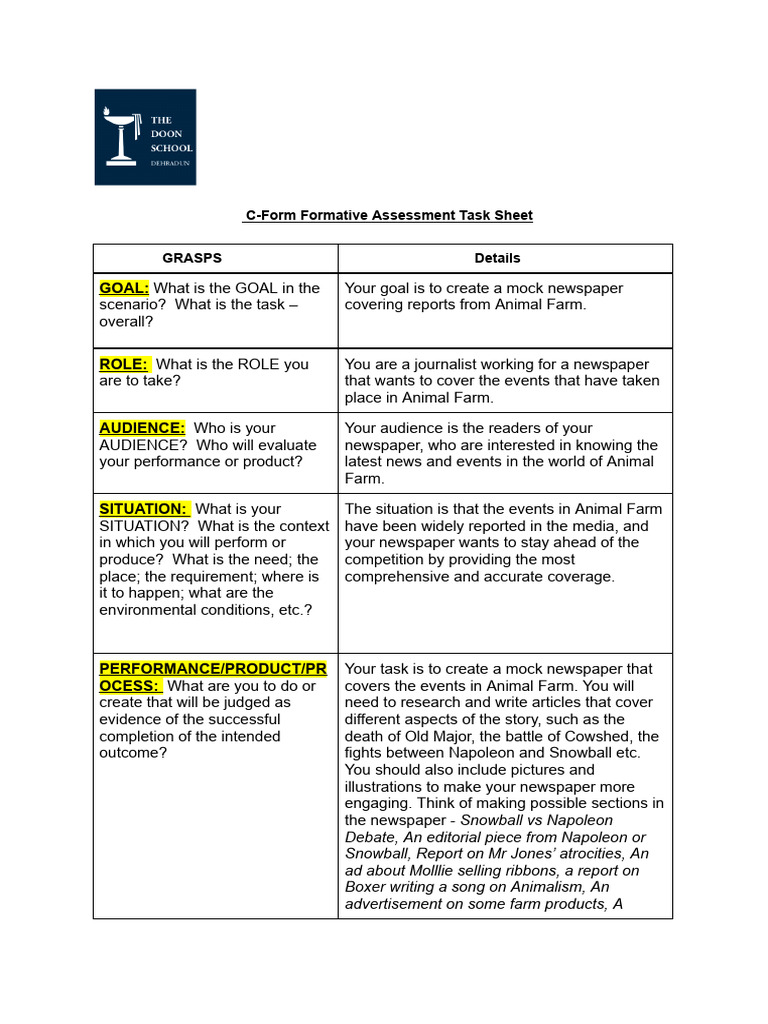 Mock Newspaper Project on Animal Farm | PDF | Newspapers | Communication