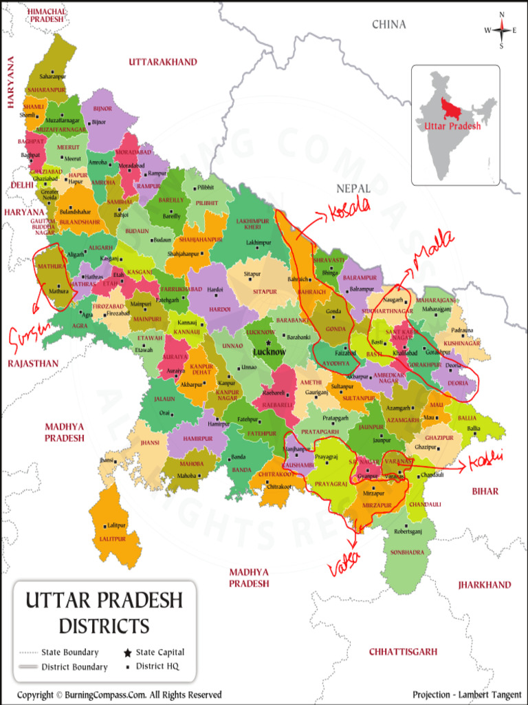 Uttar Pradesh District List Map Latest | PDF
