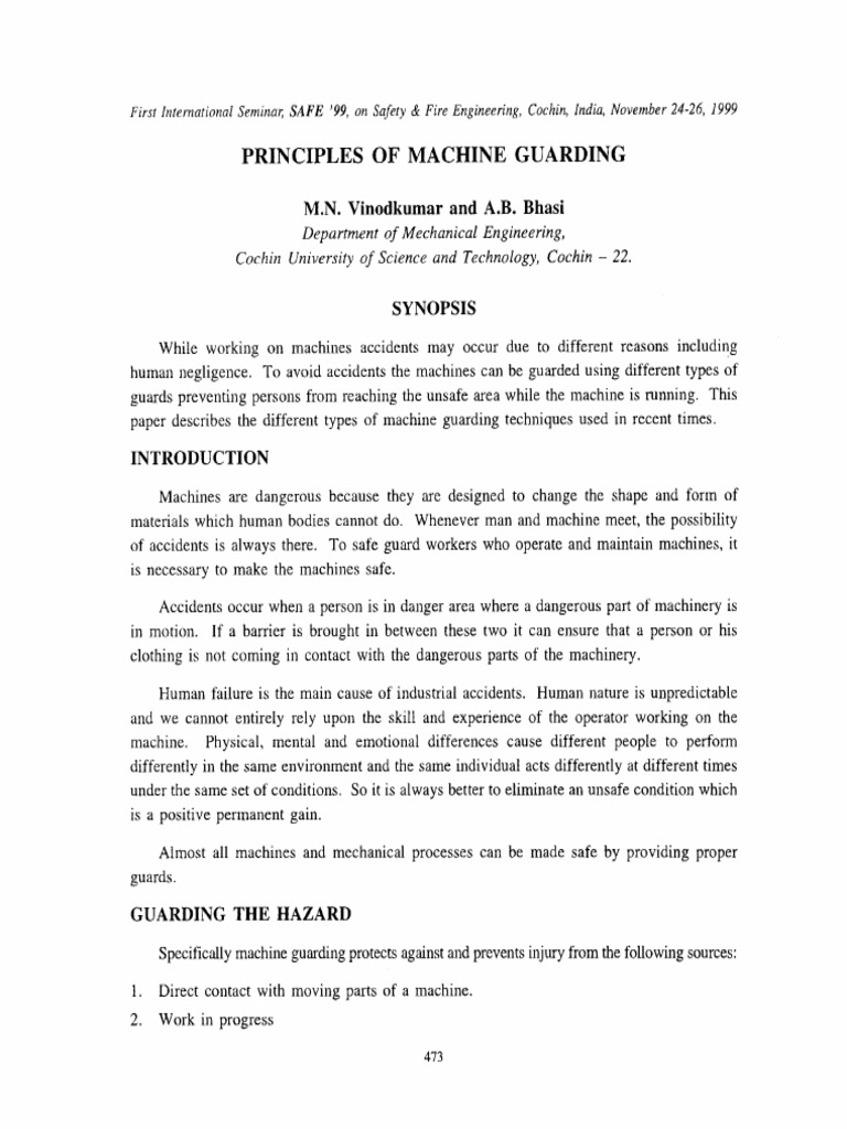 Principles of Machine Guarding | PDF