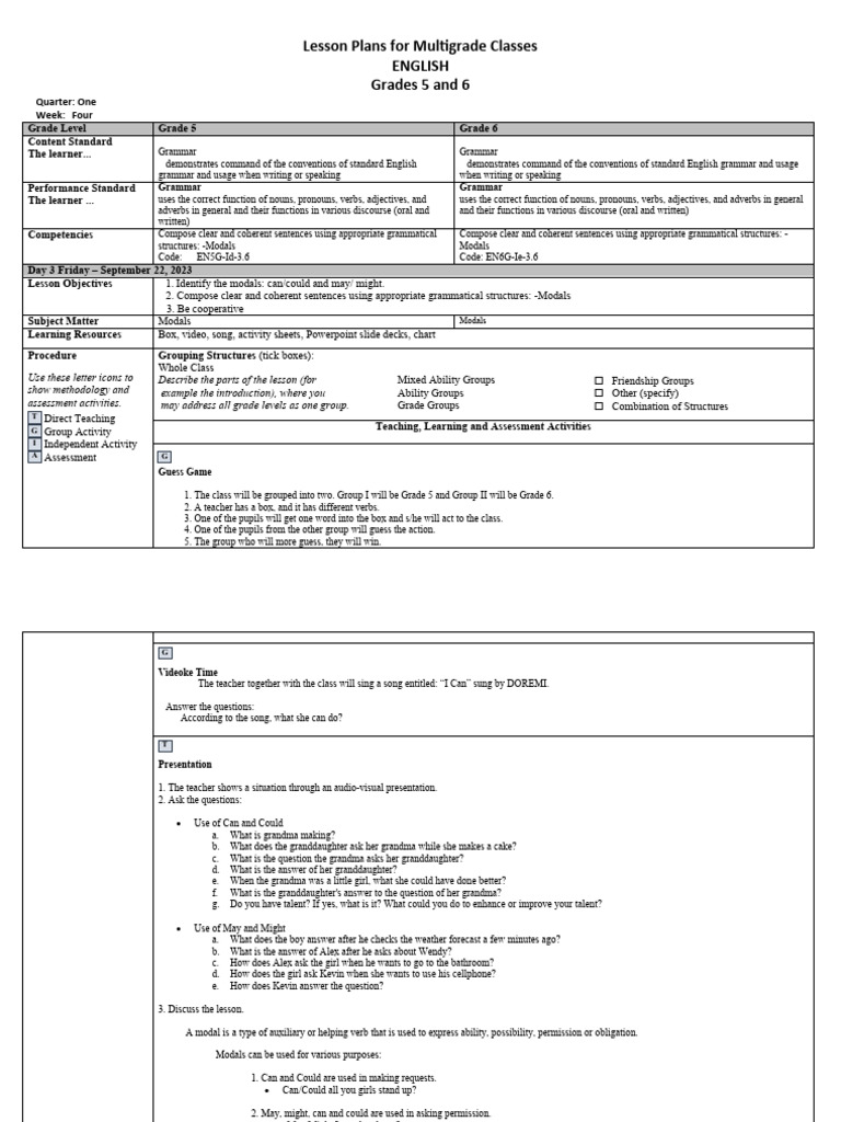 COT Lesson Plan 2023 English | PDF | English Language | Linguistics
