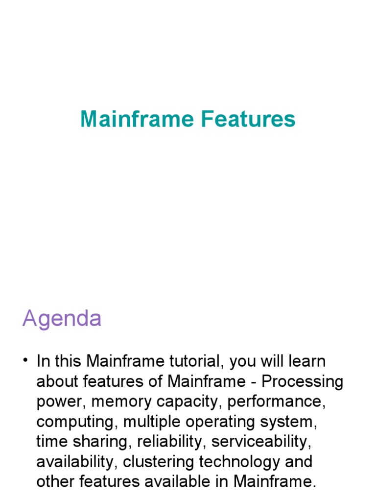 Mainframe Features | PDF | Mainframe Computer | Virtual Machine