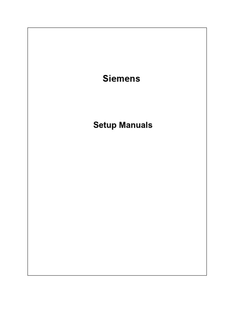 Siemens Setup Manuals | PDF | Computer Network | Printer (Computing)