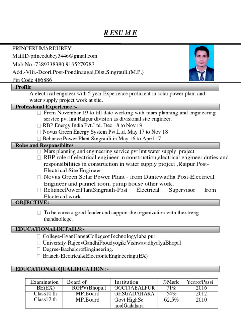 Resume F | PDF | Physical Sciences | Engineering
