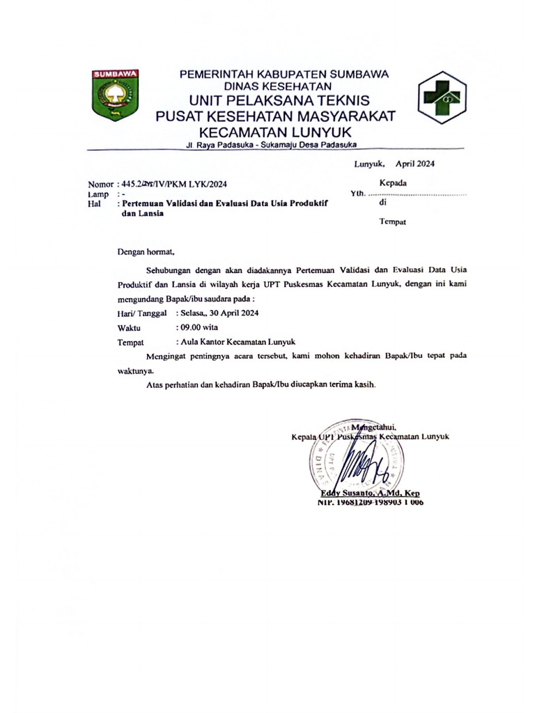 Undangan Pertemuan Pdf