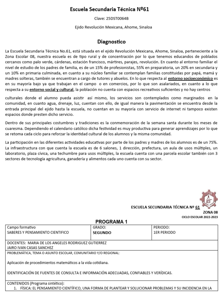 Prog. Analitico 2do. Gdo. | PDF | Evaluación | Aprendizaje