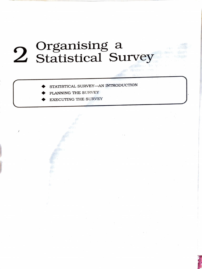02-Organising A Statistical Survey | PDF | Survey Methodology | Statistics