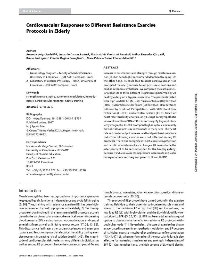 Sardeli2017 CV Respons To Diff Resistance Exerc Protocol | PDF | Blood ...