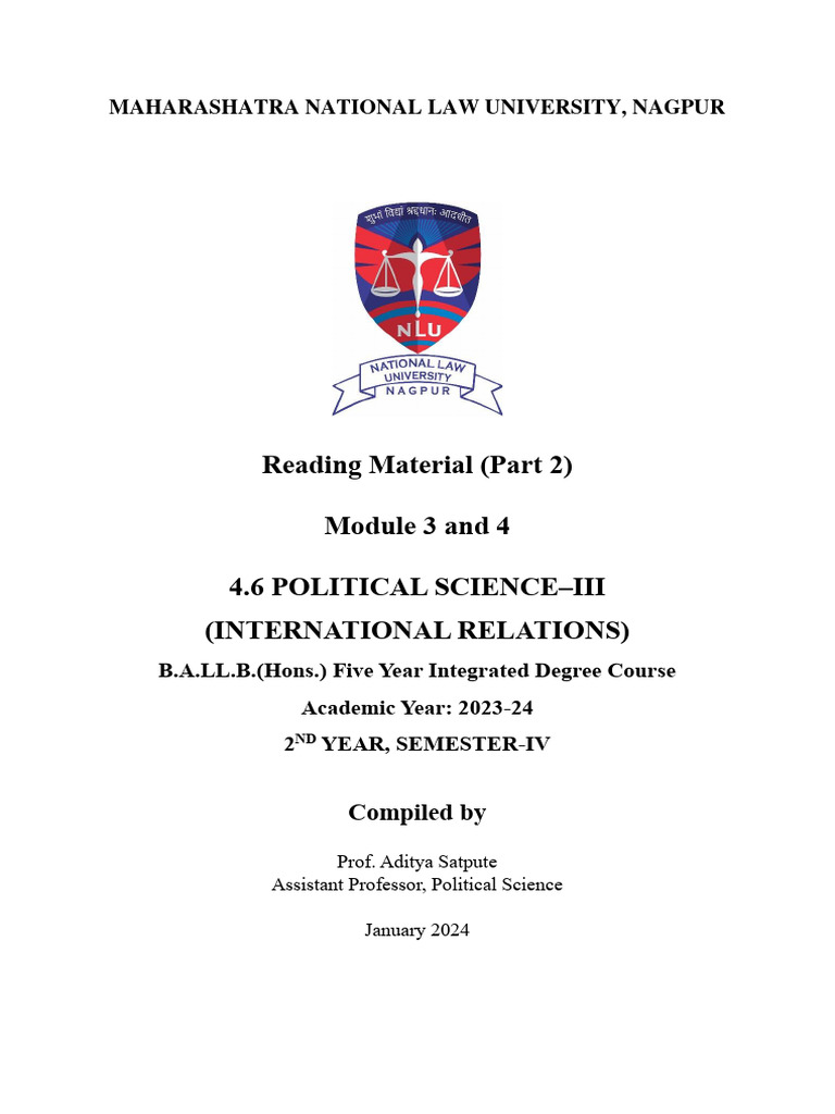 Reading Material Part 2 of Module 3 and 4 | PDF | Jawaharlal Nehru | Bharatiya Janata Party