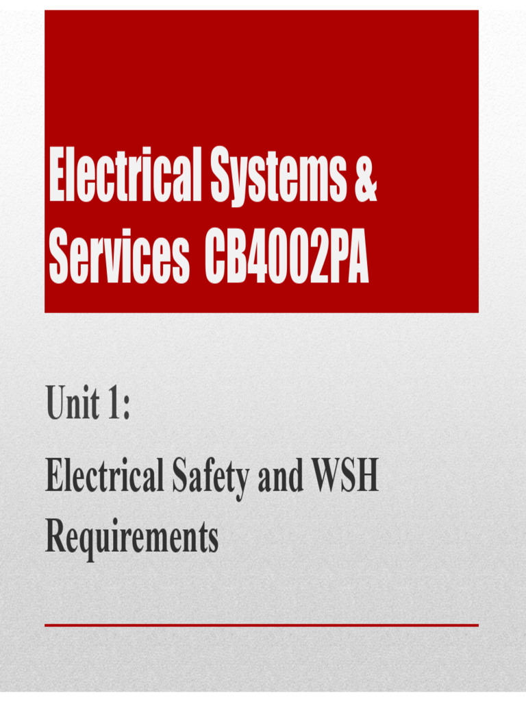 Electrical Safety and WSH Guidelines | PDF | Occupational Safety And ...