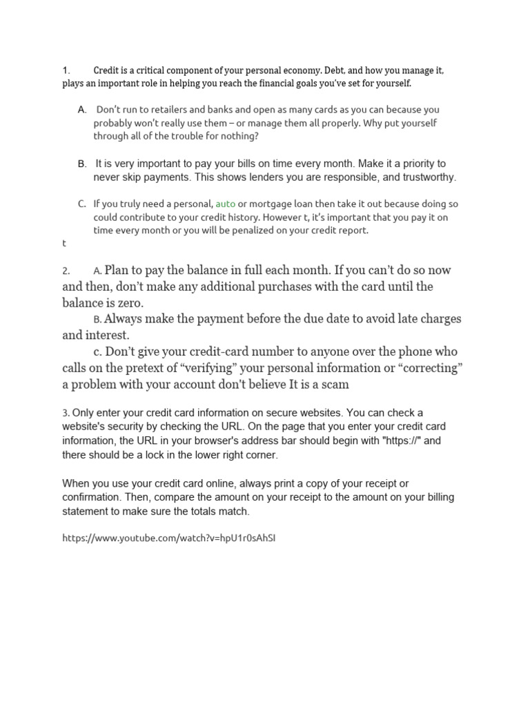 Credit Management Tips for Financial Success | PDF