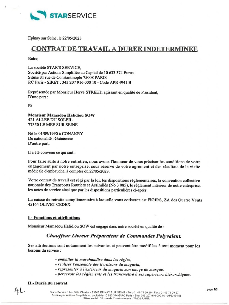Contrat CDI | PDF