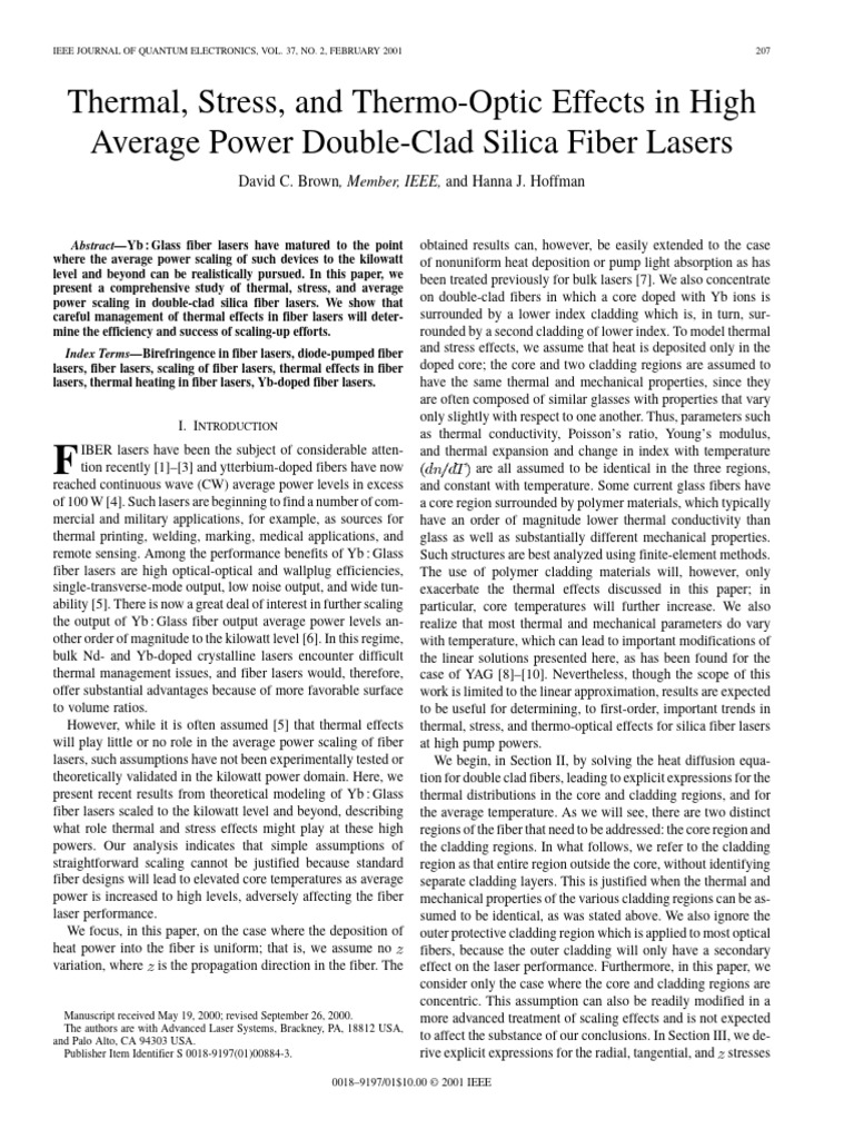 Thermal, Stress, and Thermo-Optic Effects in High Average Power Double ...