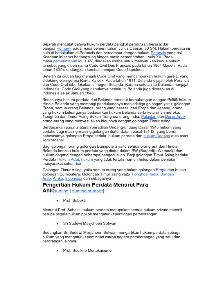 Sejarah Hukum Perdata | PDF