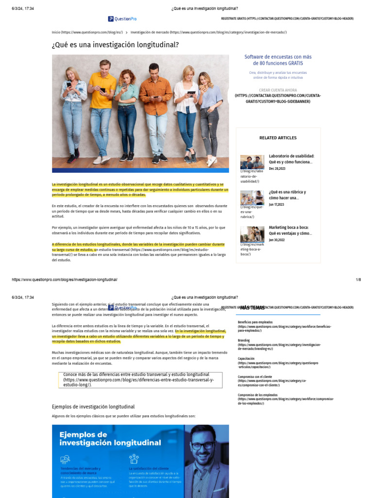 ¿Qué Es Una Investigación Longitudinal | PDF | Metodología de encuesta ...