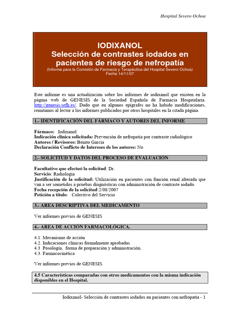 Iodixanol HSVO 11 07 | PDF | Farmacia | Especialidades Medicas