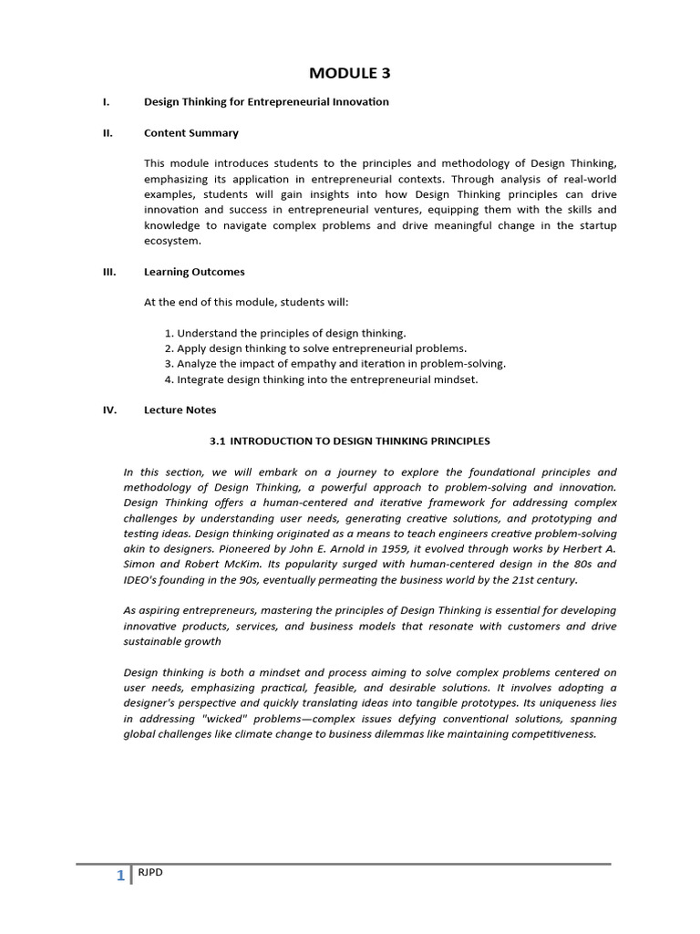 ELEC 3 Module 3 | PDF | Design Thinking | Entrepreneurship