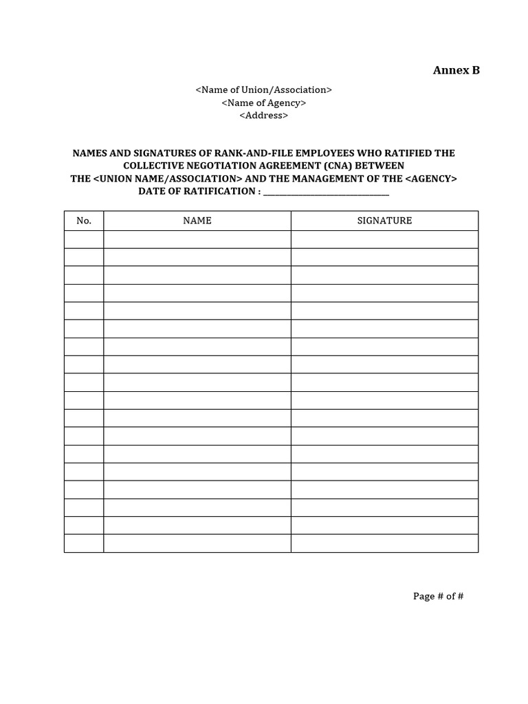 Ratification Sheet (Annex B) | PDF