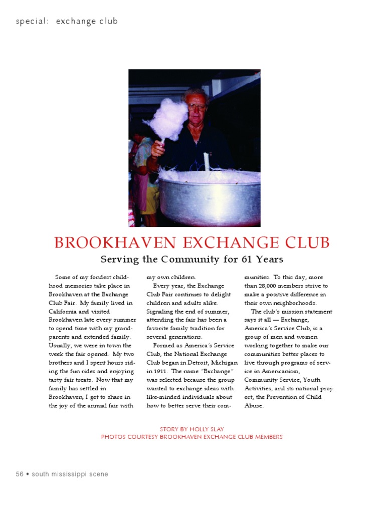 Brookhaven Exchange Club: Serving The Community For 61 Years | PDF