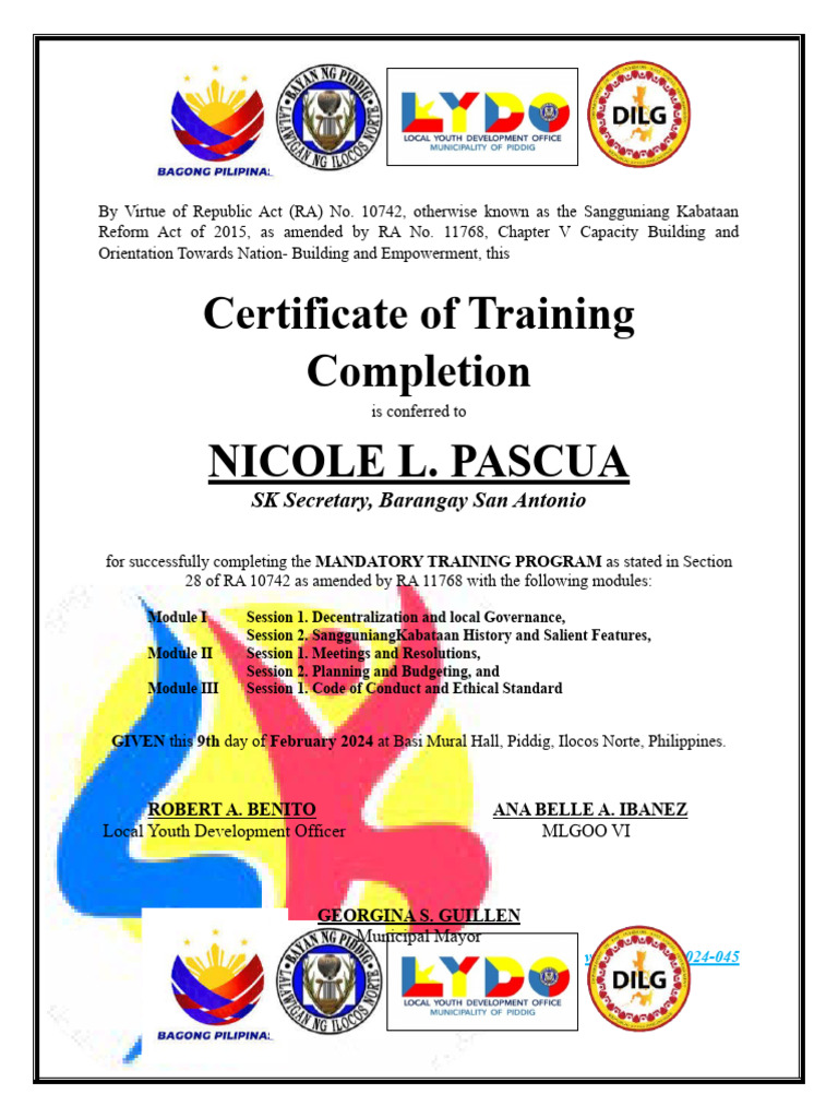 SKMT Certificate 2024 | PDF | Government