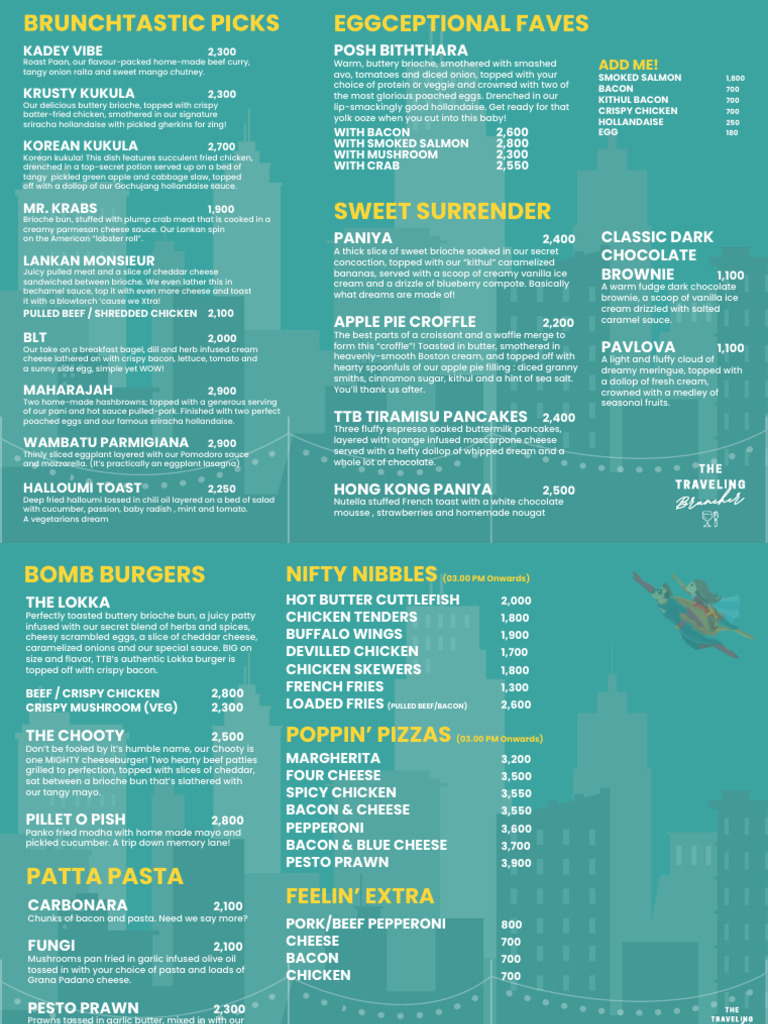 Food Menu TTB 2024 | PDF | Pesto | Pancake