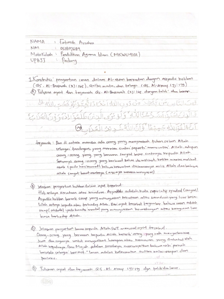 TUGAS 1 SESI 3 PENDIDIKAN AGAMA ISLAM | PDF