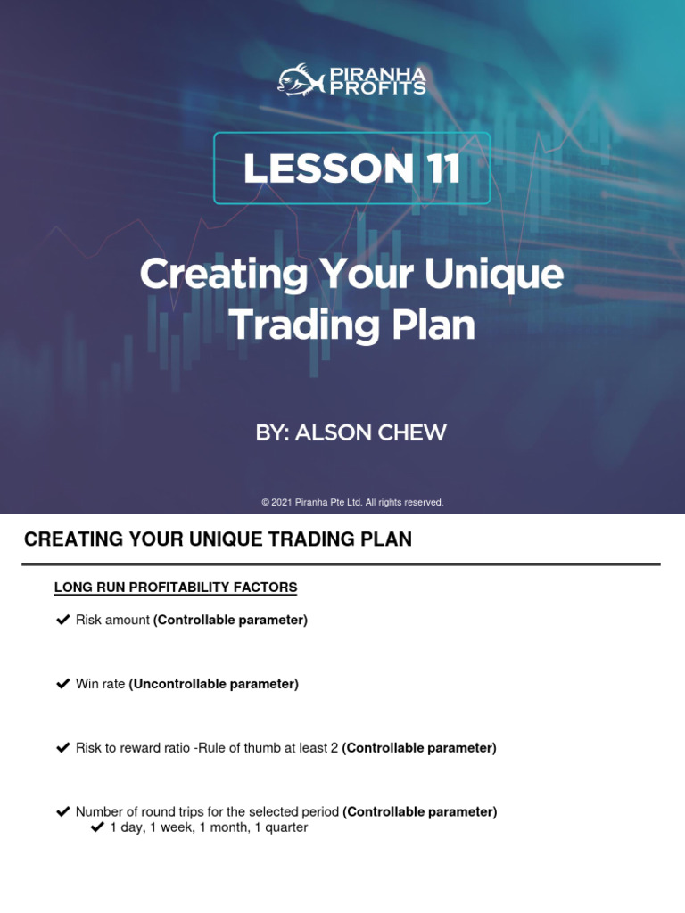 11. Creating Your Unique Trading Plan | PDF | Trade Off | Investment ...