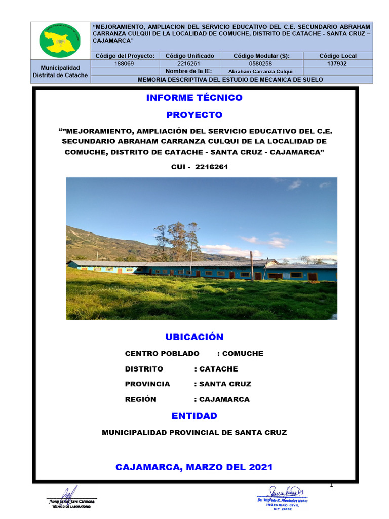 Informe Técnico Proyecto: Abraham Carranza Culqui | PDF | Fundación ...