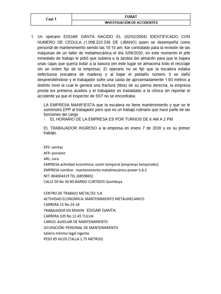furat accidente caso 1 UTC | PDF
