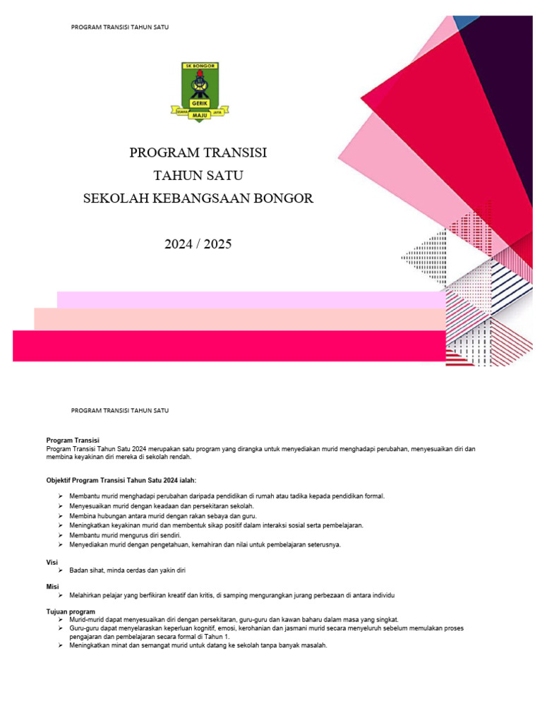 Transisi Tahun 1 | PDF